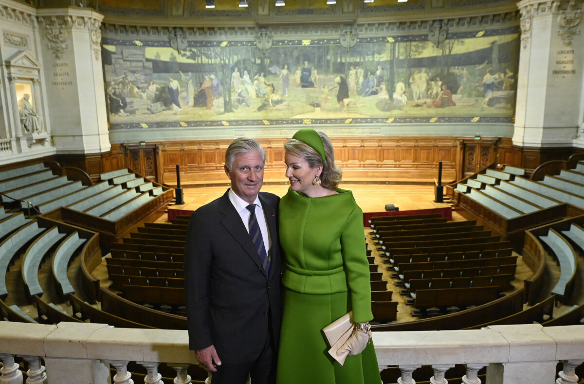 Photo : Le roi Philippe et la reine Mathilde de Belgique à La Sorbonne ...