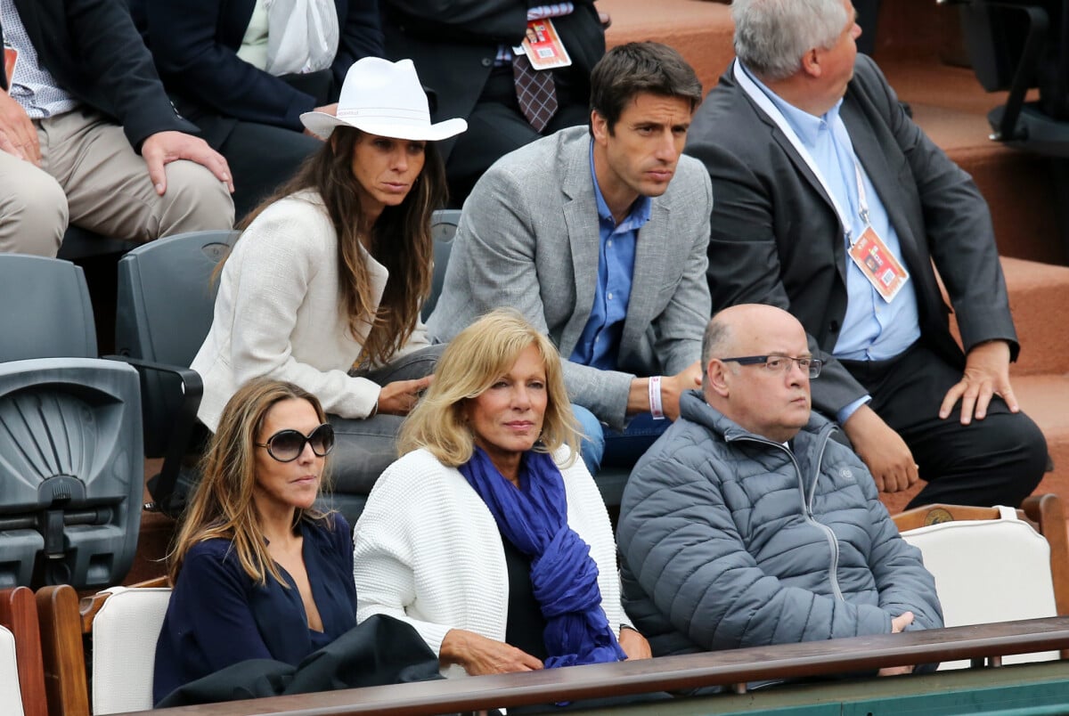 Photo : Christine Caron, Tony Estanguet et sa femme Laetitia - People dans les tribunes lors du ...