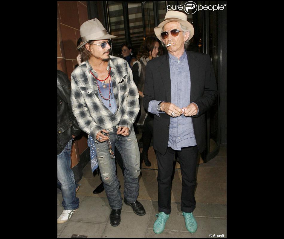Johnny Depp et Keith Richards à Londres en septembre 2010 - Purepeople