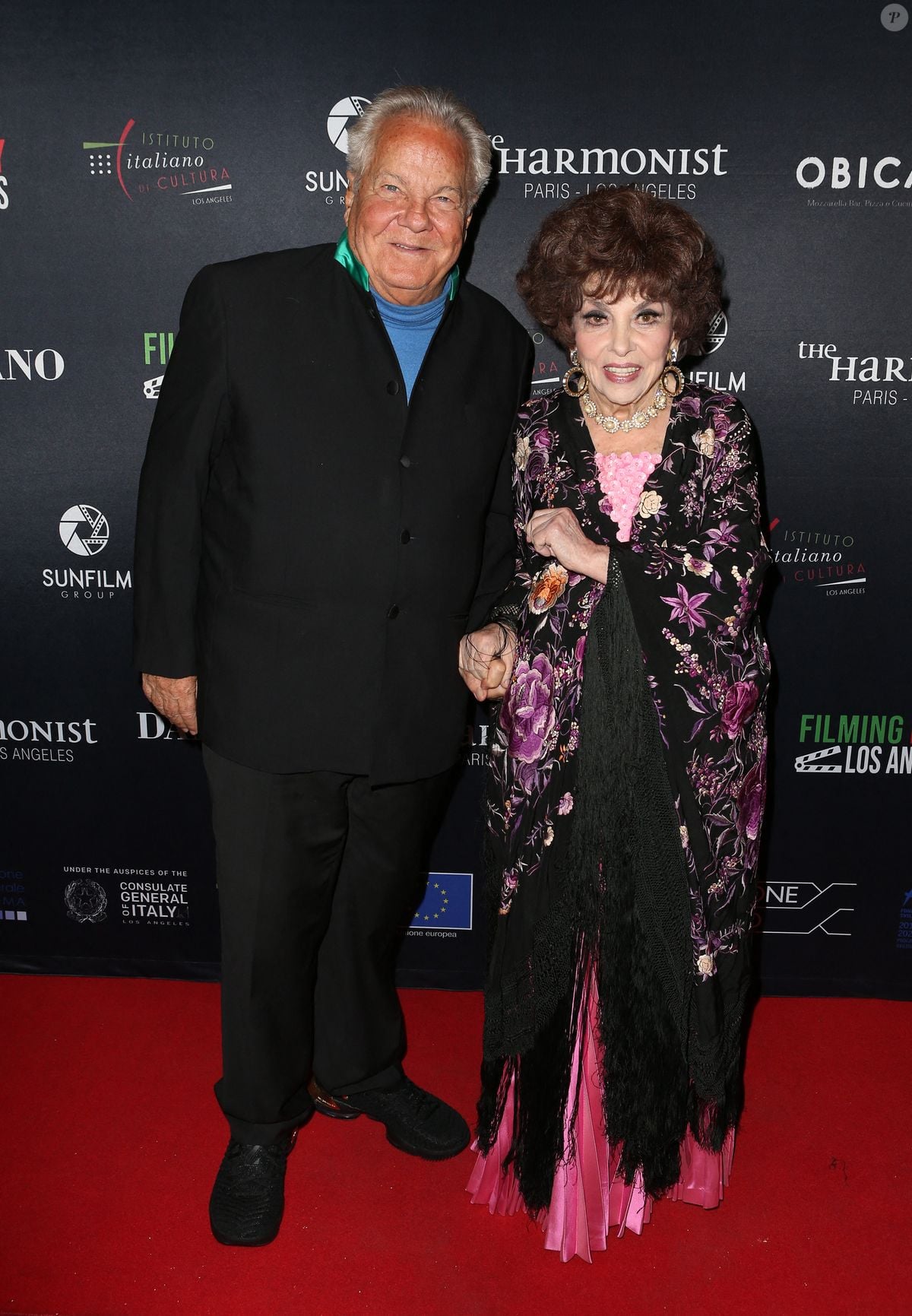 Photo : Massimo Gargia, Gina Lollobrigida, lors de la soirée d ...