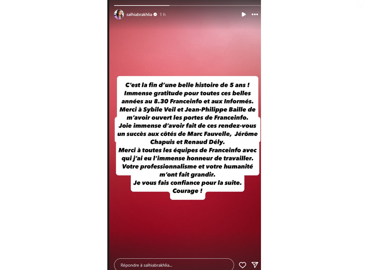 Photo : Salhia Brakhlia a annoncé son départ de la chaîne Salhia ...