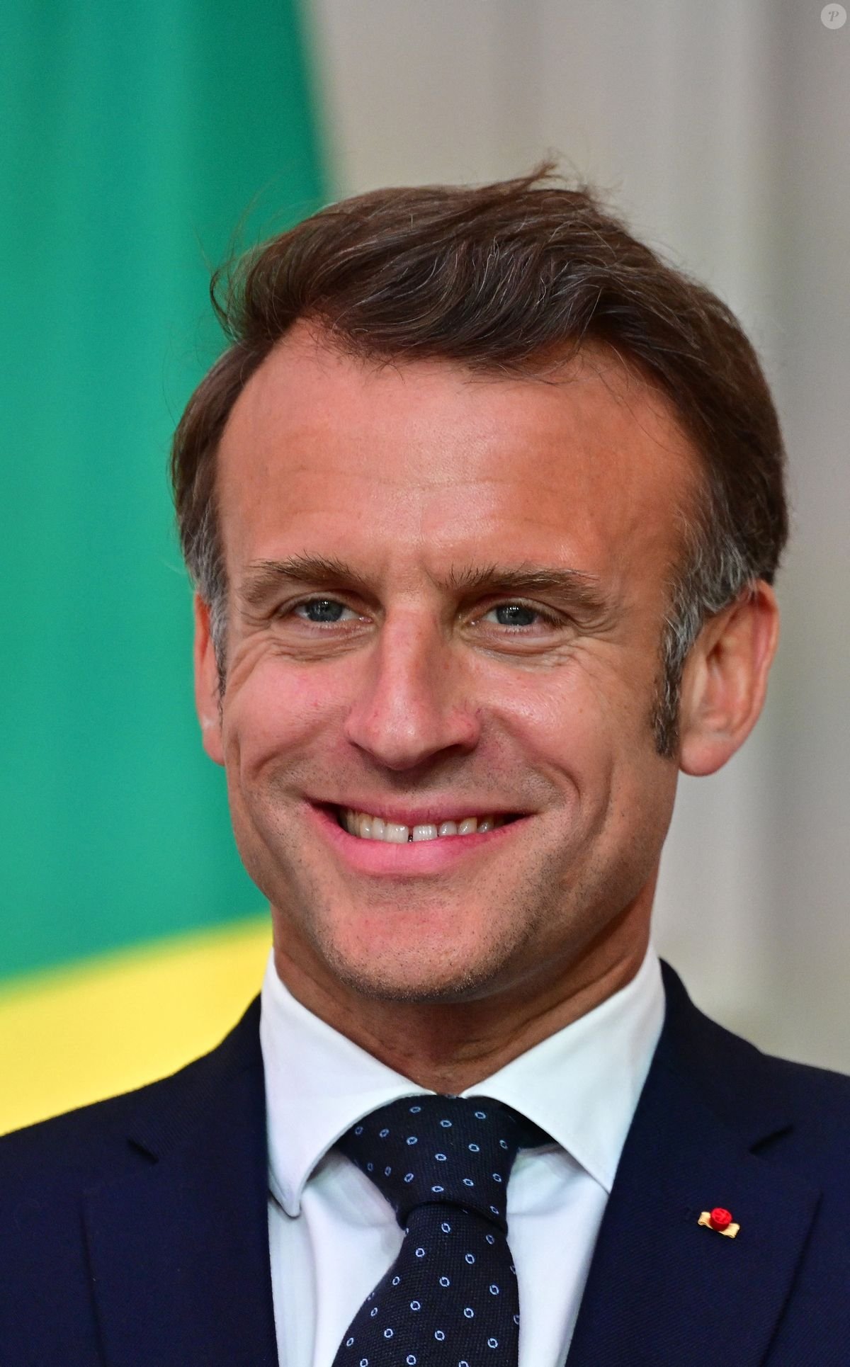 Photo : Le président français Emmanuel Macron et le président du Congo ...