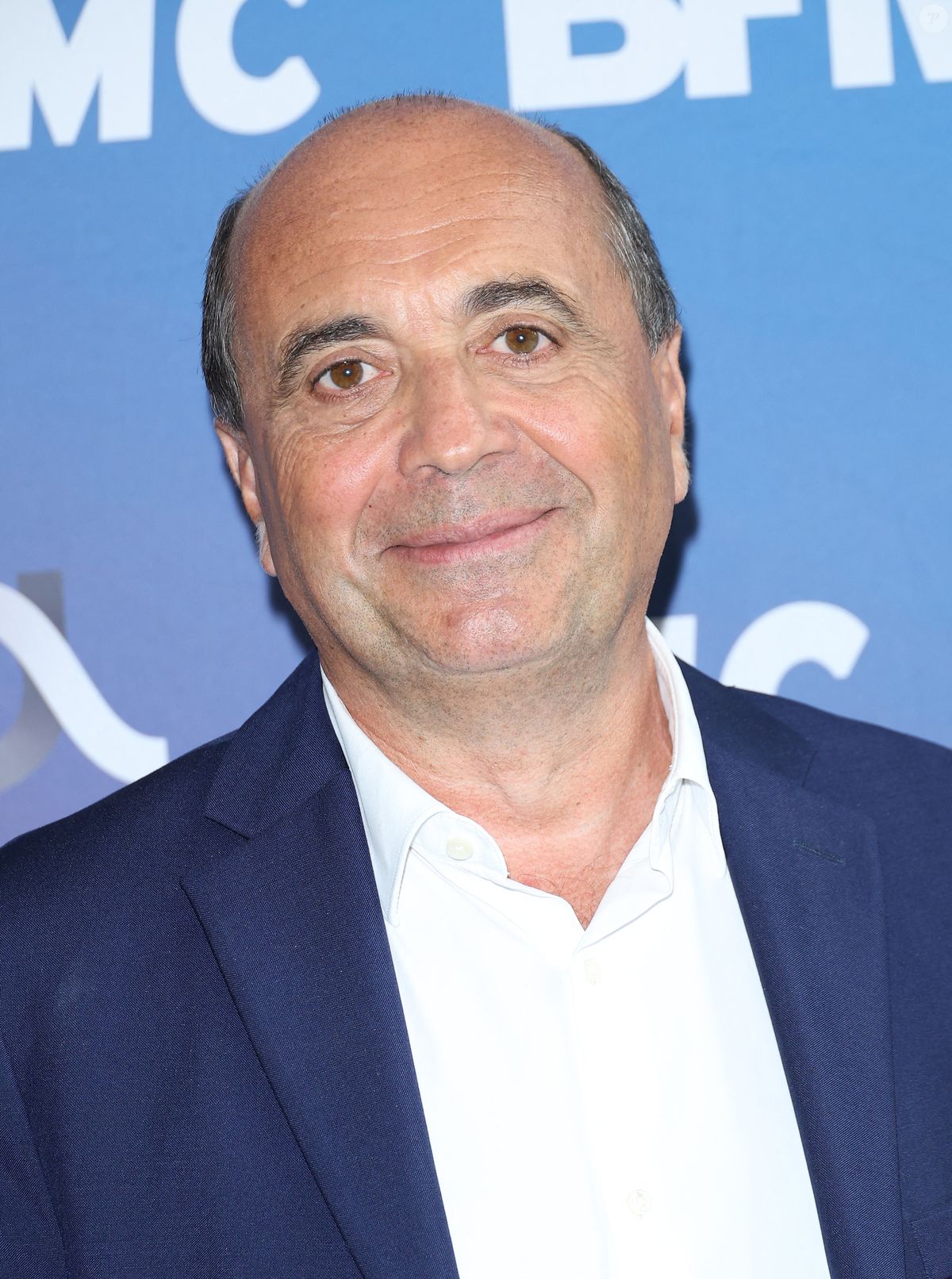 Photo : Hervé Beroud lors de la conférence de presse de rentrée BFM TV ...