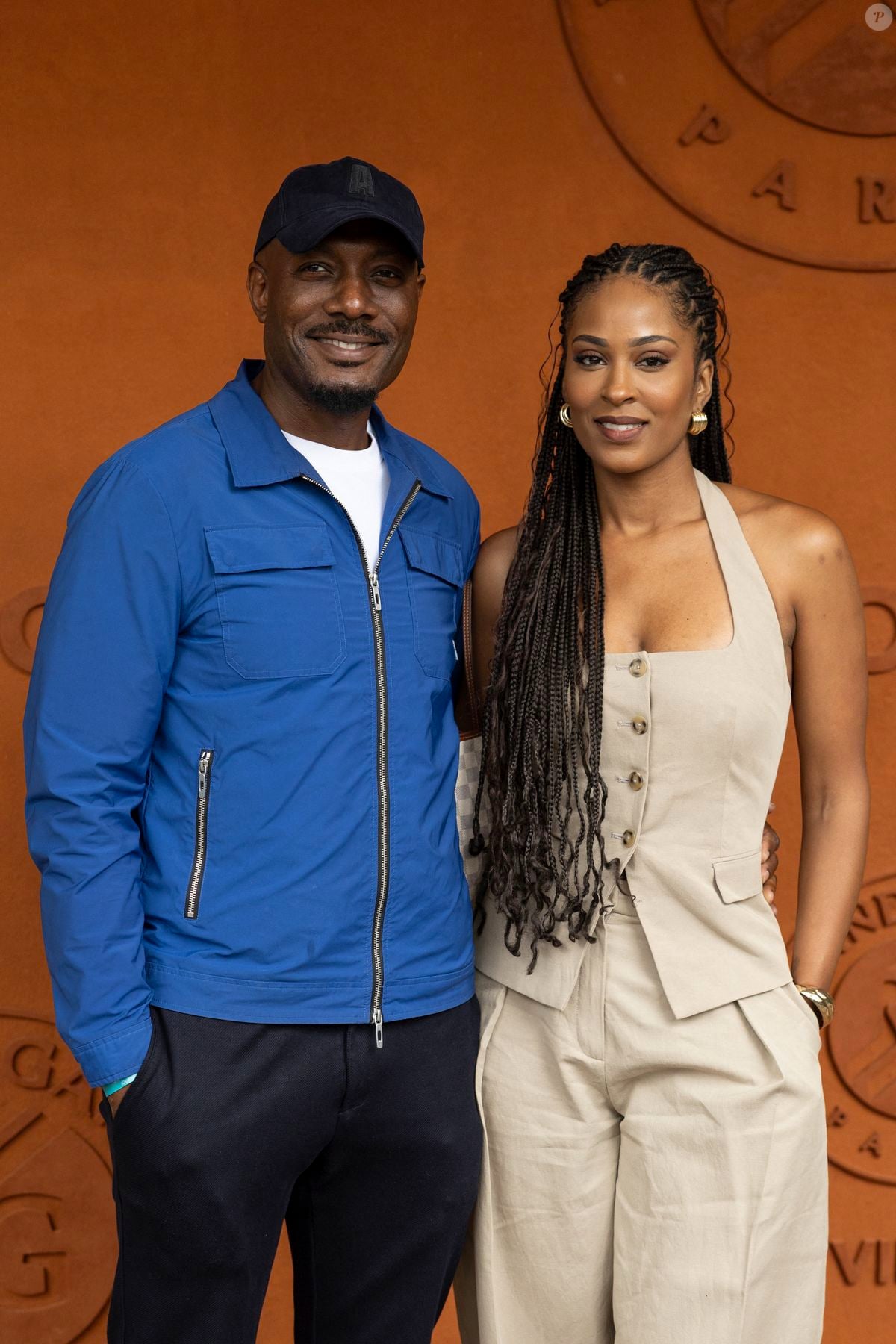 Photo : Harry Roselmack et sa compagne Jennifer Galap au village lors ...
