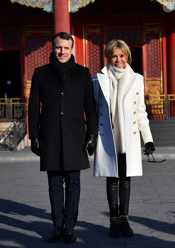 Photo : Le président de la République Emmanuel Macron et sa femme la ...