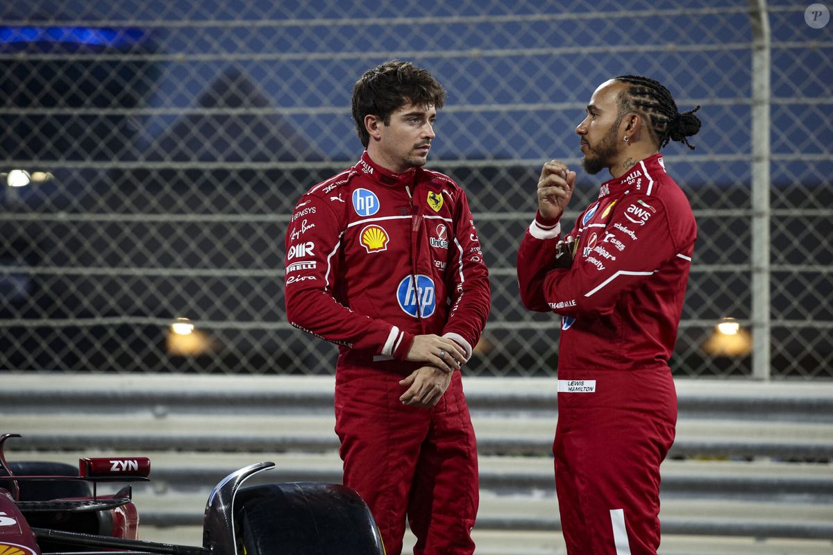 Photo : Lewis Hamilton et Charles Leclerc posent pour la photo ...