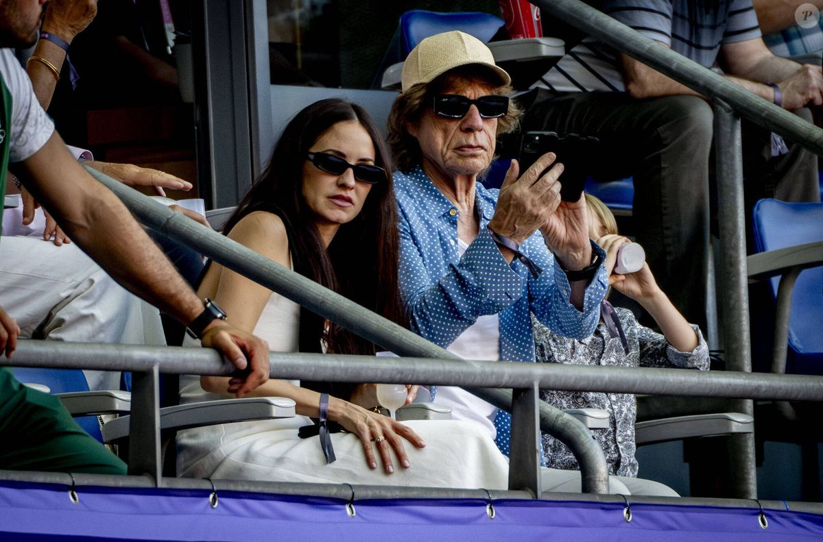 Photo : Mick Jagger, Melanie Hamrick, Athlétisme au Stade de France ...