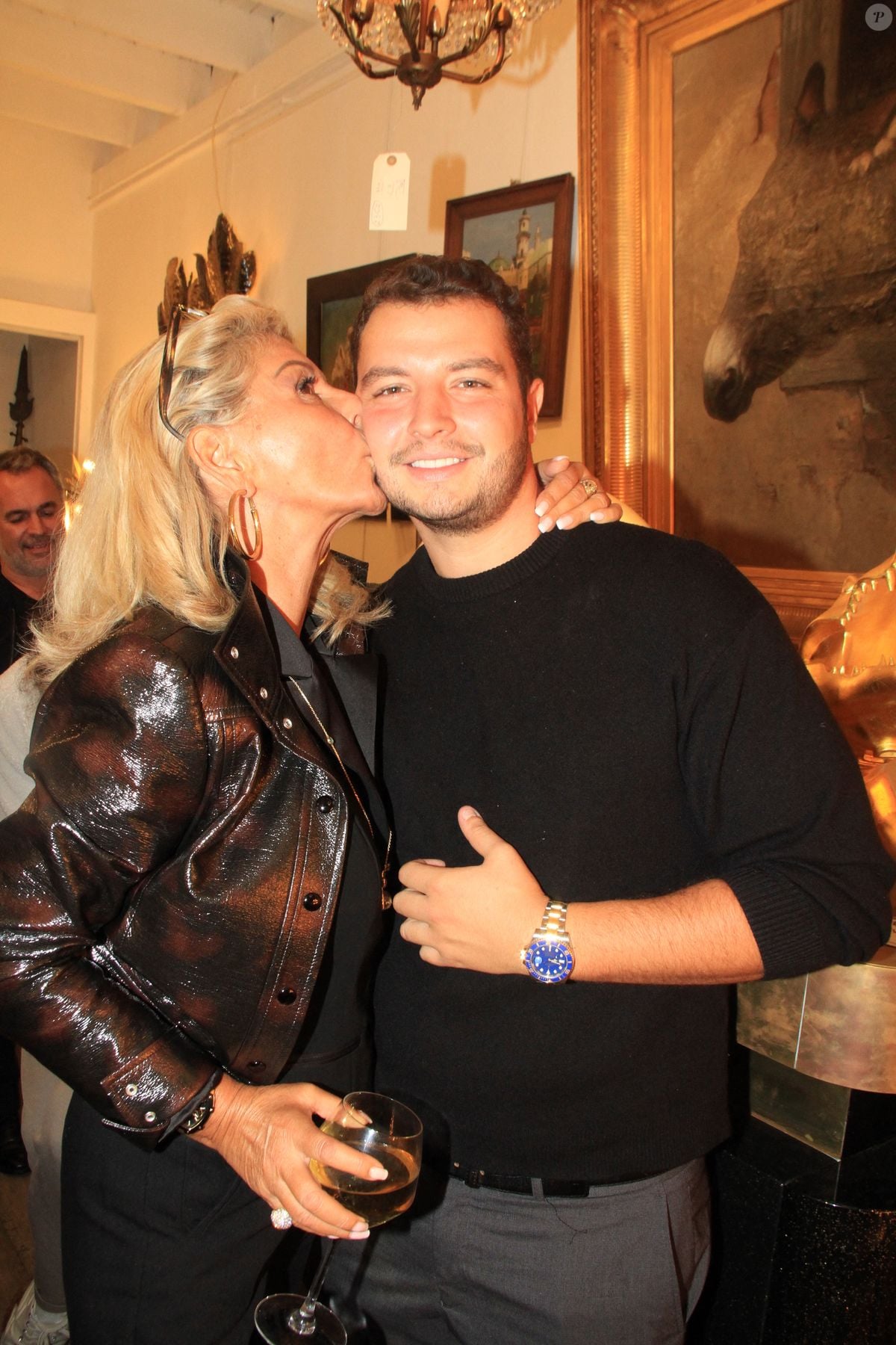 Photo : Exclusif - Caroline Margeridon et son fils Alexandre lors de la ...