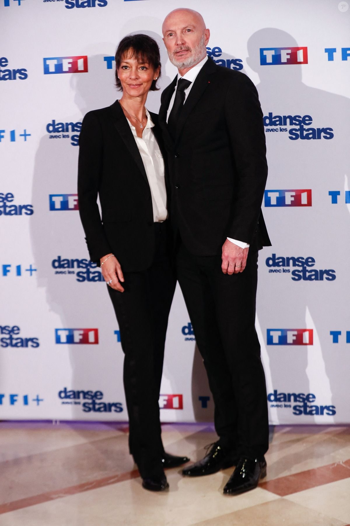 Photo : Frank Leboeuf et sa femme Chrislaure Nollet - Photocall de lancement de la saison 2025 ...