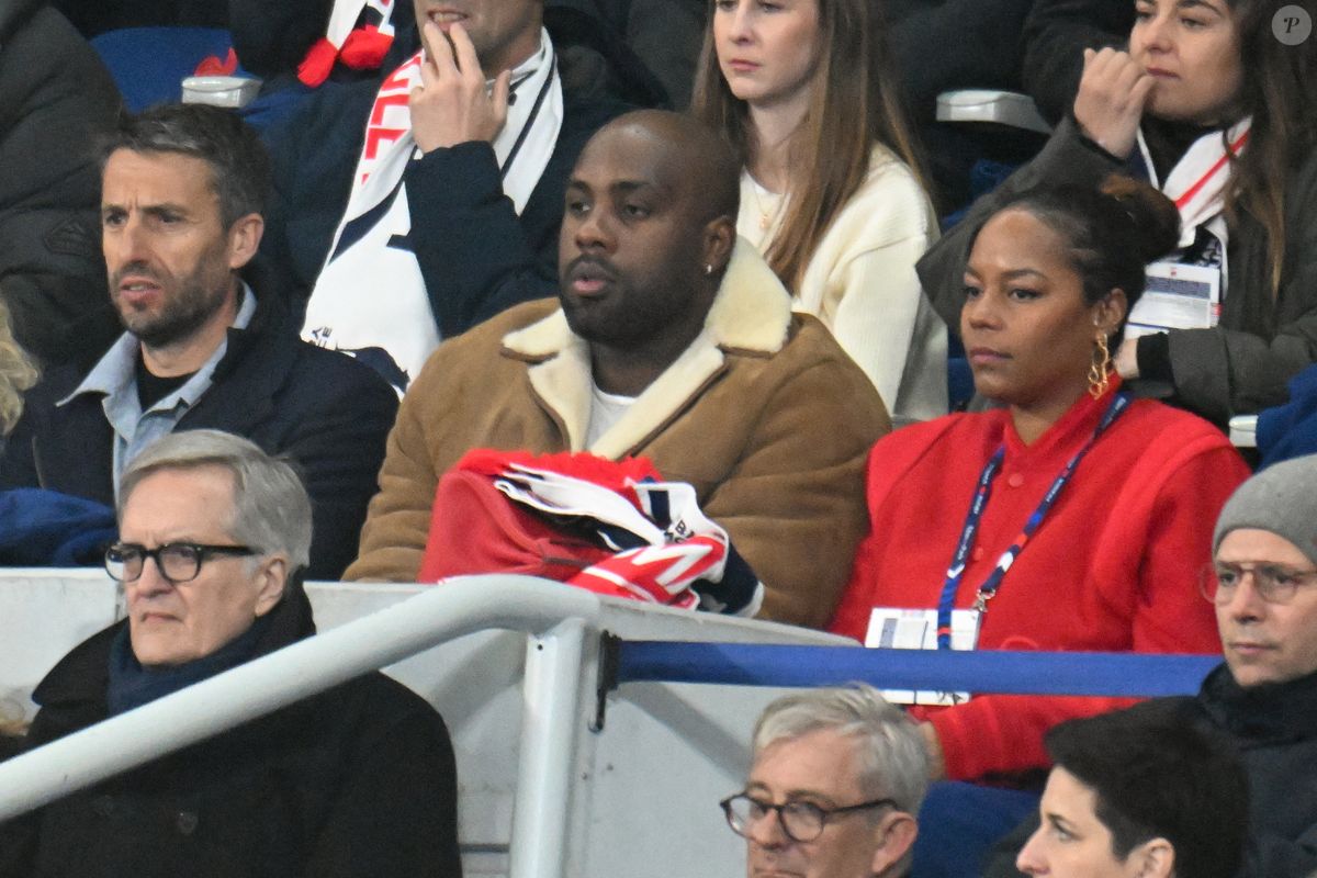 Photo : Tony Estanguet, Teddy Riner et sa femme Luthna Plocus au match ...