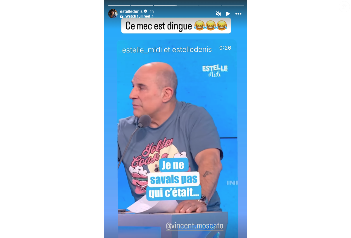 Photo : “Ce mec est dingue”, écrit Estelle Denis à propos de Vincent Moscato sur cette séquence ...