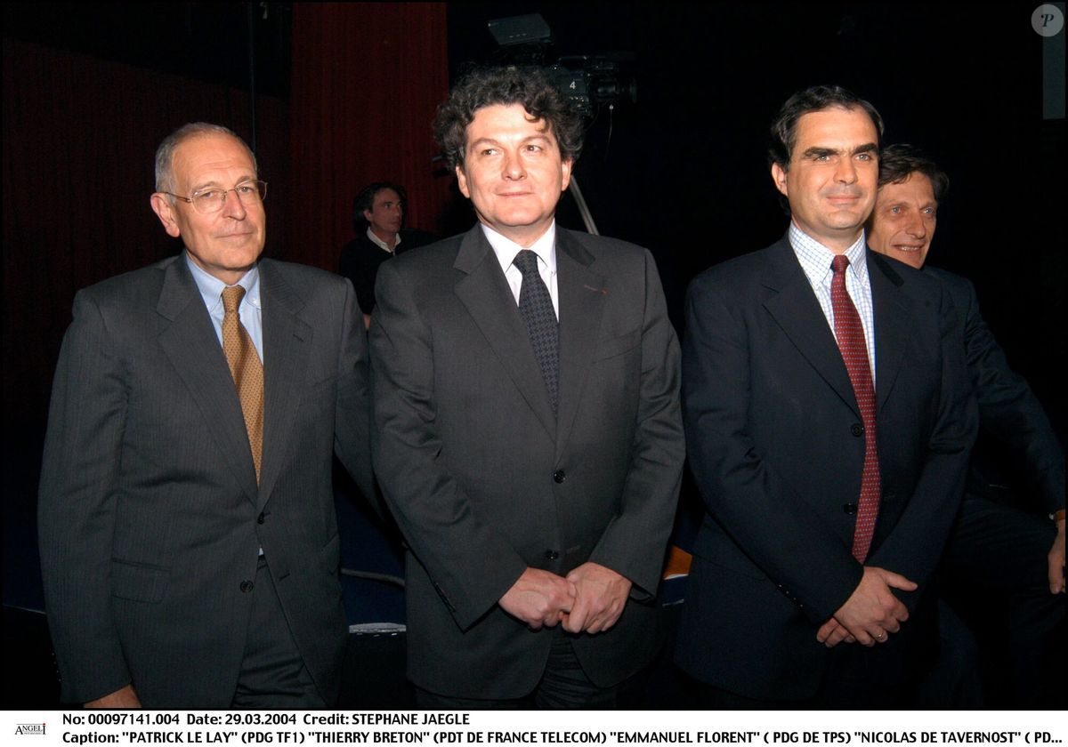 Photo : Patrick Le Lay (PDG TF1), Thierry Breton (Président de France ...