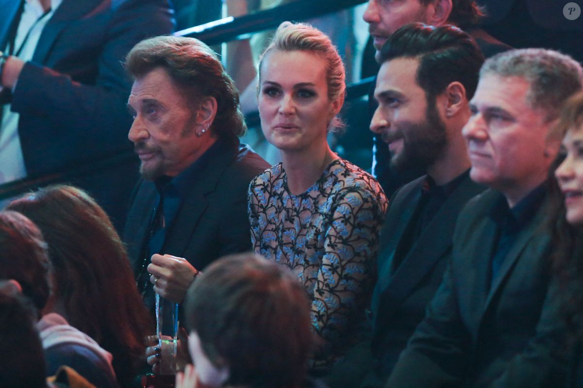 Photo : Johnny, Laeticia et Yodelice aux 31eme victoires de la musique ...
