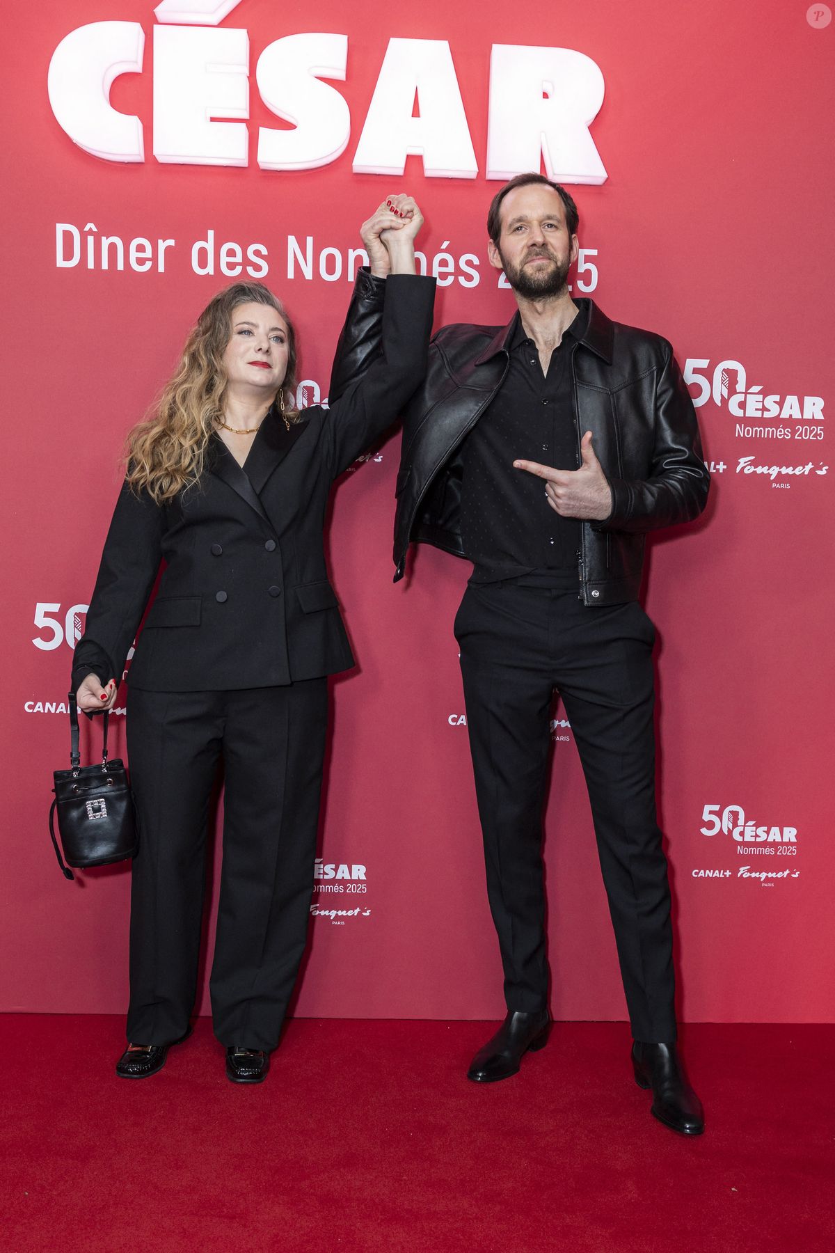 Photo : Benjamin Lavernhe, Sarah Suco - Photocall du dîner des nommés ...