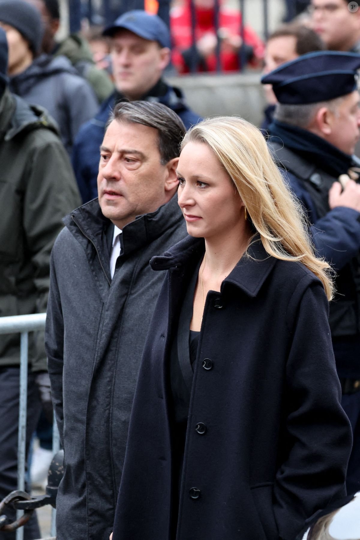 Photo : Marion Maréchal, Samuel Maréchal - Arrivées à l'hommage à Jean-Marie Le Pen en l’église ...