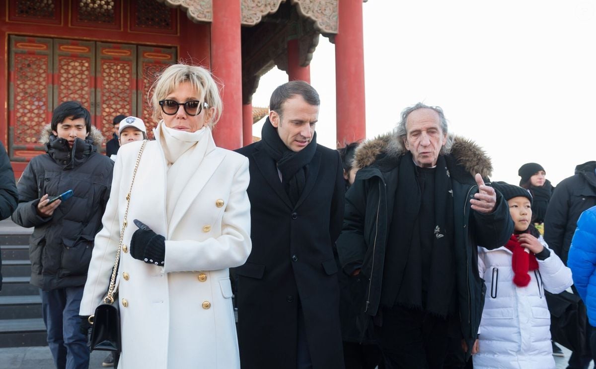 Photo : Le président de la République Emmanuel Macron, sa femme la ...