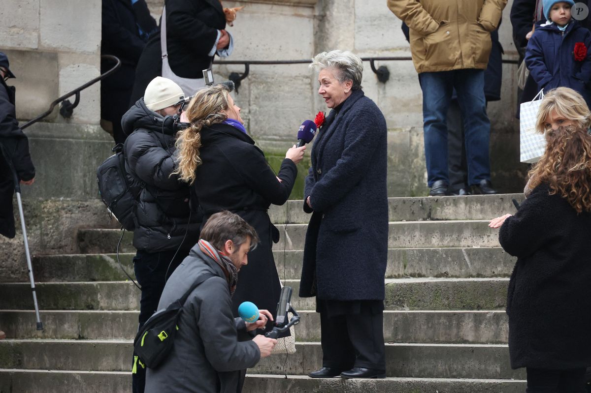 Photo : Françoise Laborde arrivant à la cérémonie des obsèques de ...