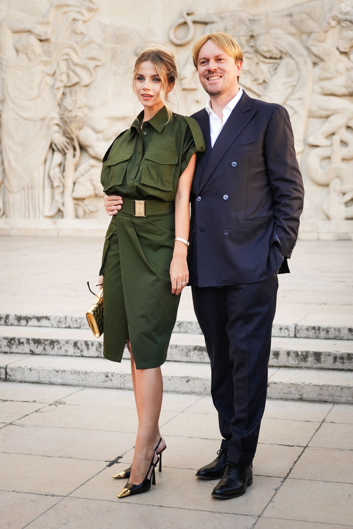 Photo : Simona Jakstaite et Christopher Aleo au défilé Elie Saab ...