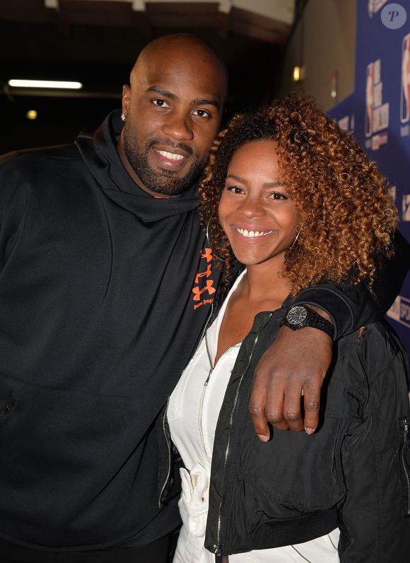Photo : Teddy Riner et sa compagne Luthna Plocus au match de NBA Game ...