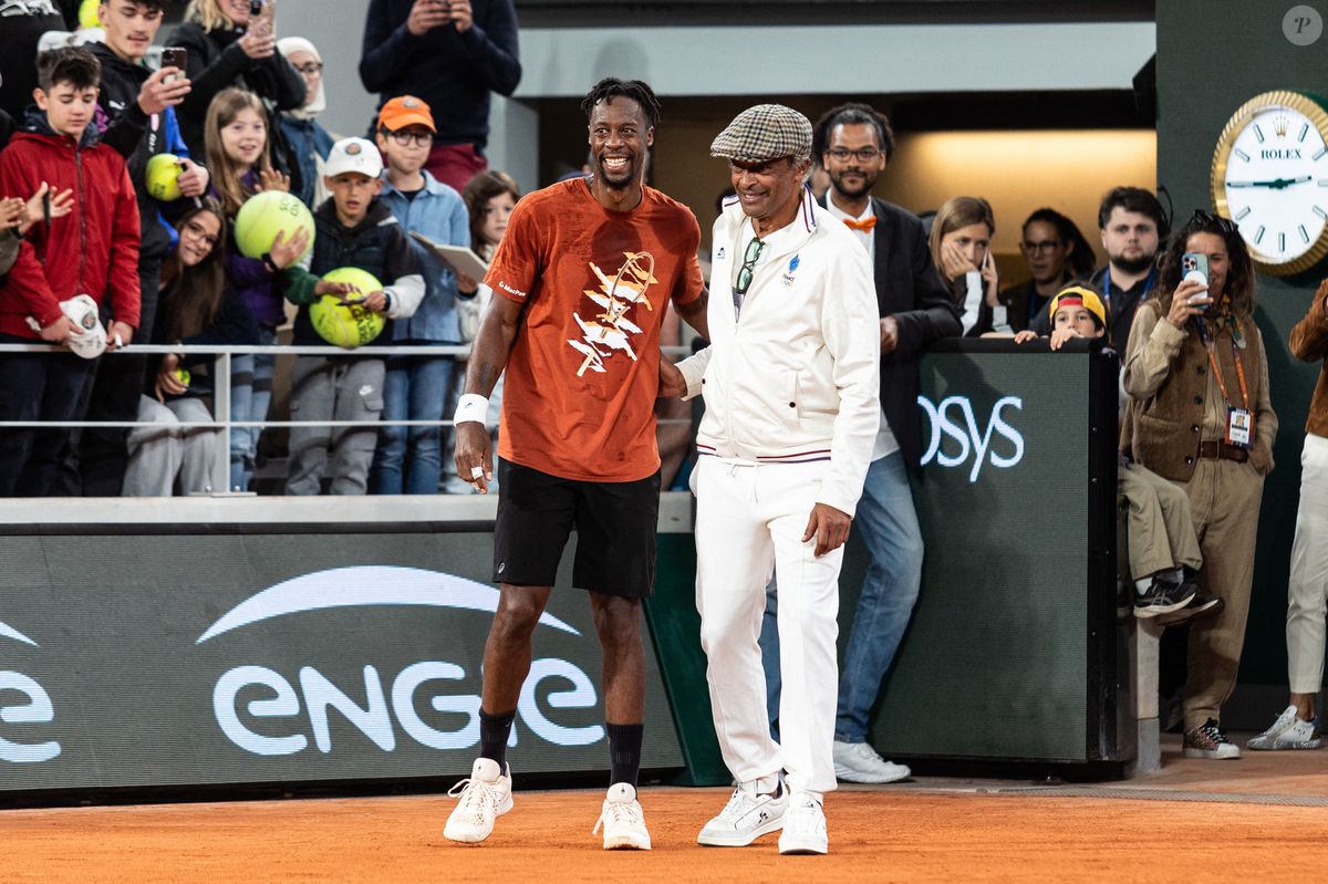 Photo : Yannick Noah et Gaël Monfils s'entraînent au Yannick Noah Day ...