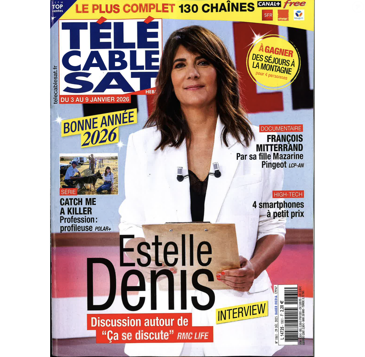Photo : Estelle Denis fait la couverture de Télé Câble Sat le 29 ...