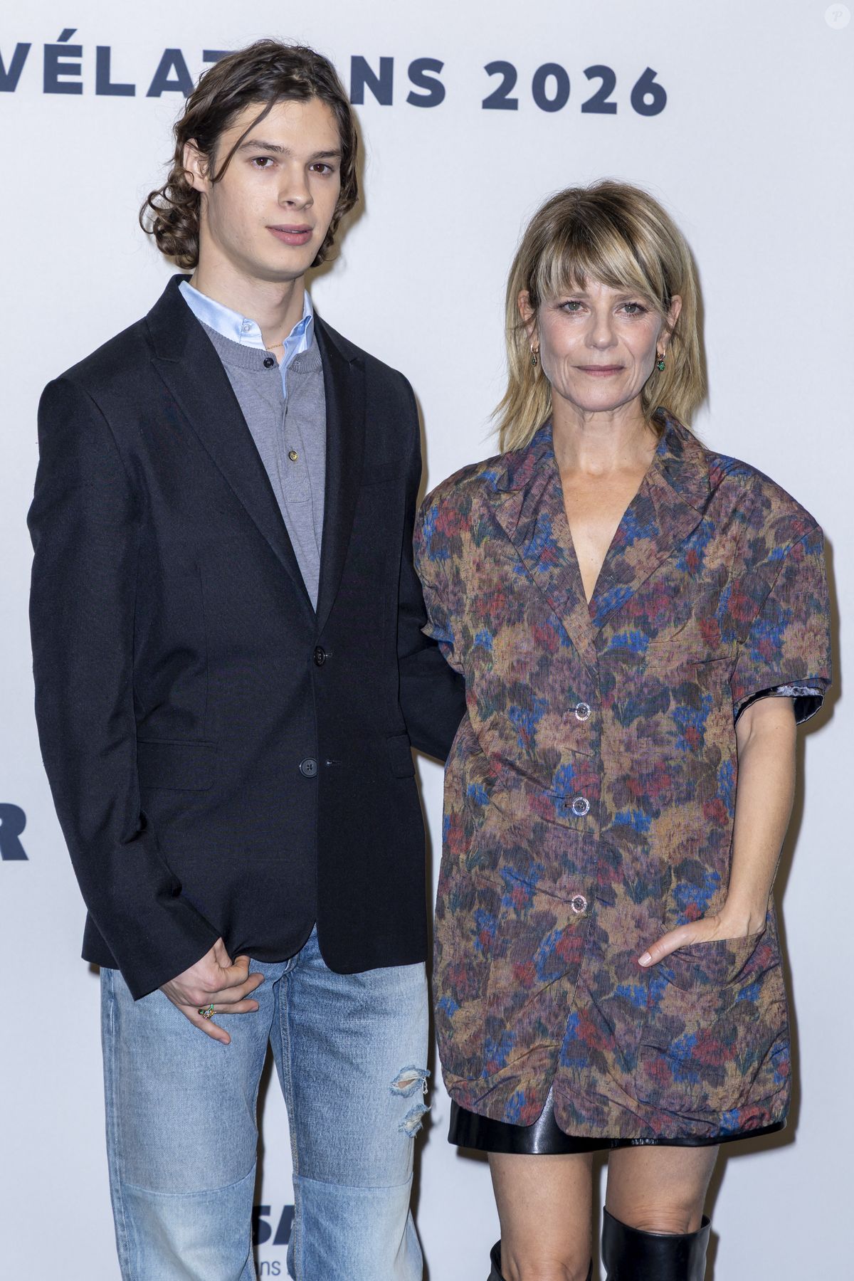 Photo : Paul Kircher, Marina Foïs - Photocall du dîner des Révélations ...