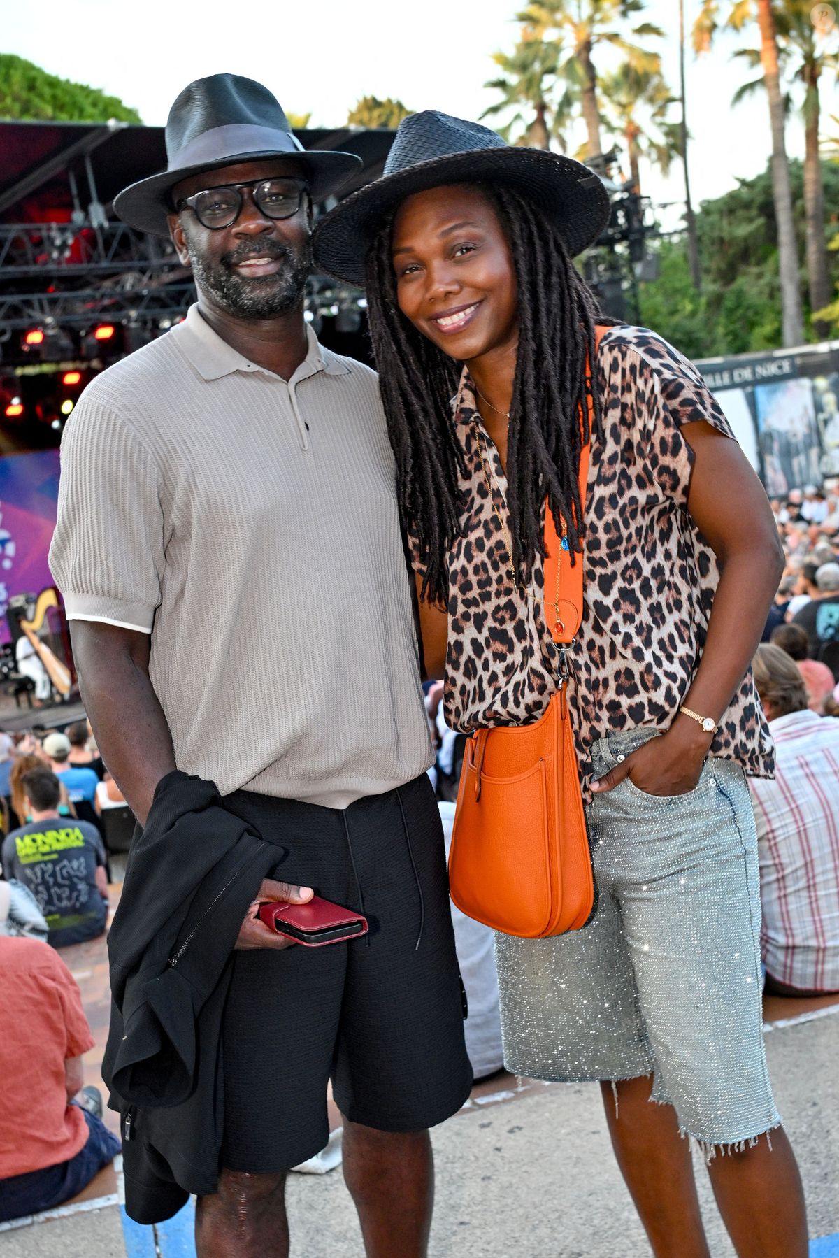 Photo : Exclusif - Lilian Thuram et sa femme Kareen Guiock-Thuram assistent au Nice Jazz Fest ...
