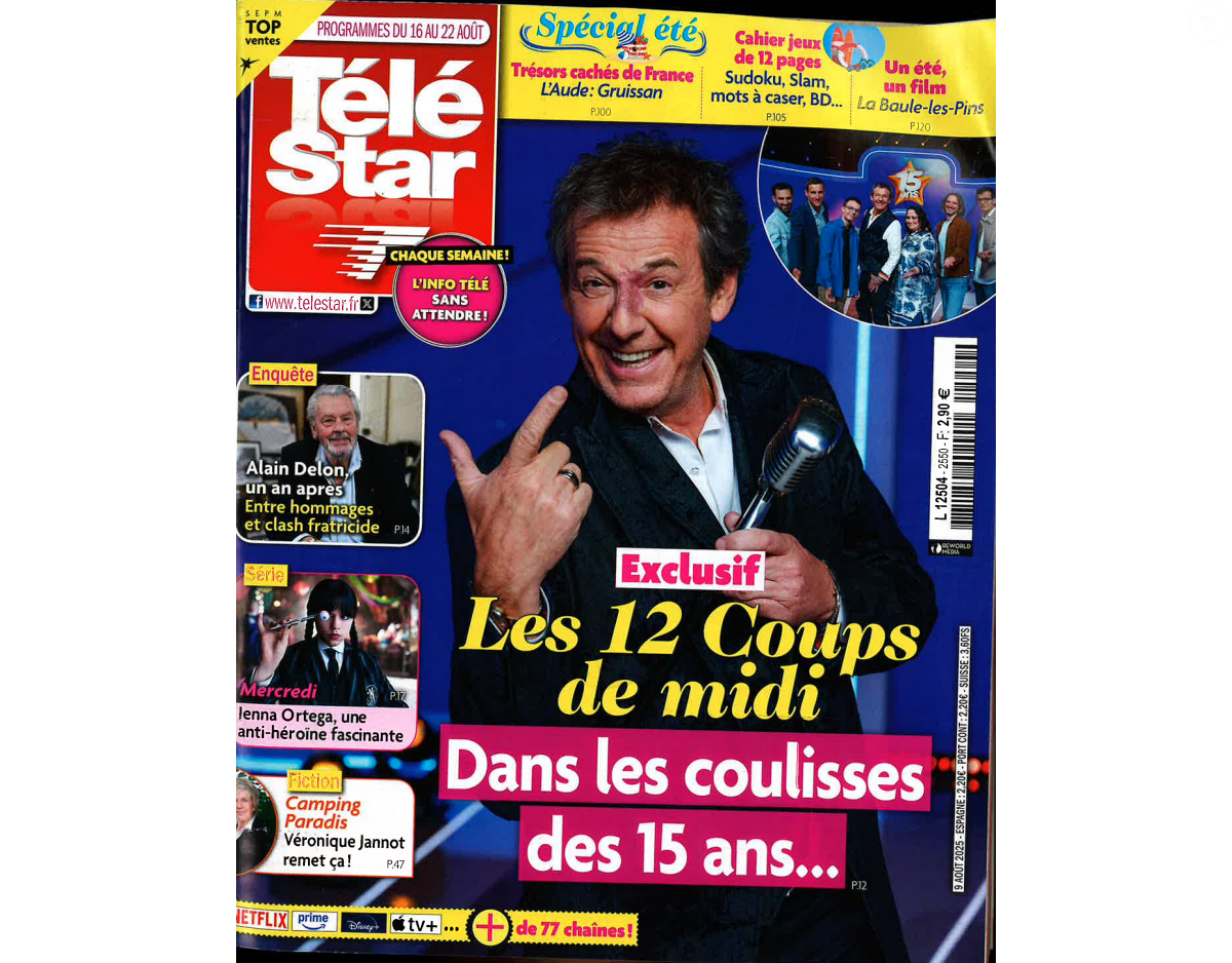 Photo : Couverture du magazine Télé Star paru le lundi 11 août 2025 ...