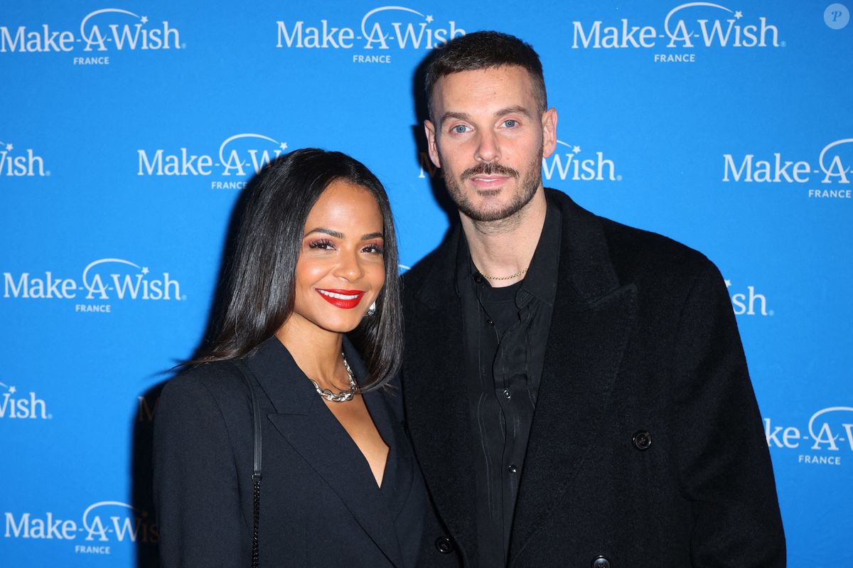 Photo : Christina Milian et son mari M. Pokora assistent au photocall ...