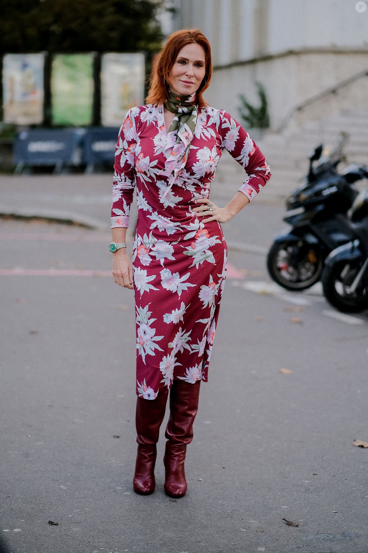Photo : Street style, Audrey Fleurot arrivant au défilé Leonard ...