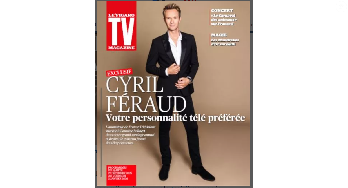 Photo : Cyril Féraud en couverture de TV Magazine, il est l'animateur ...