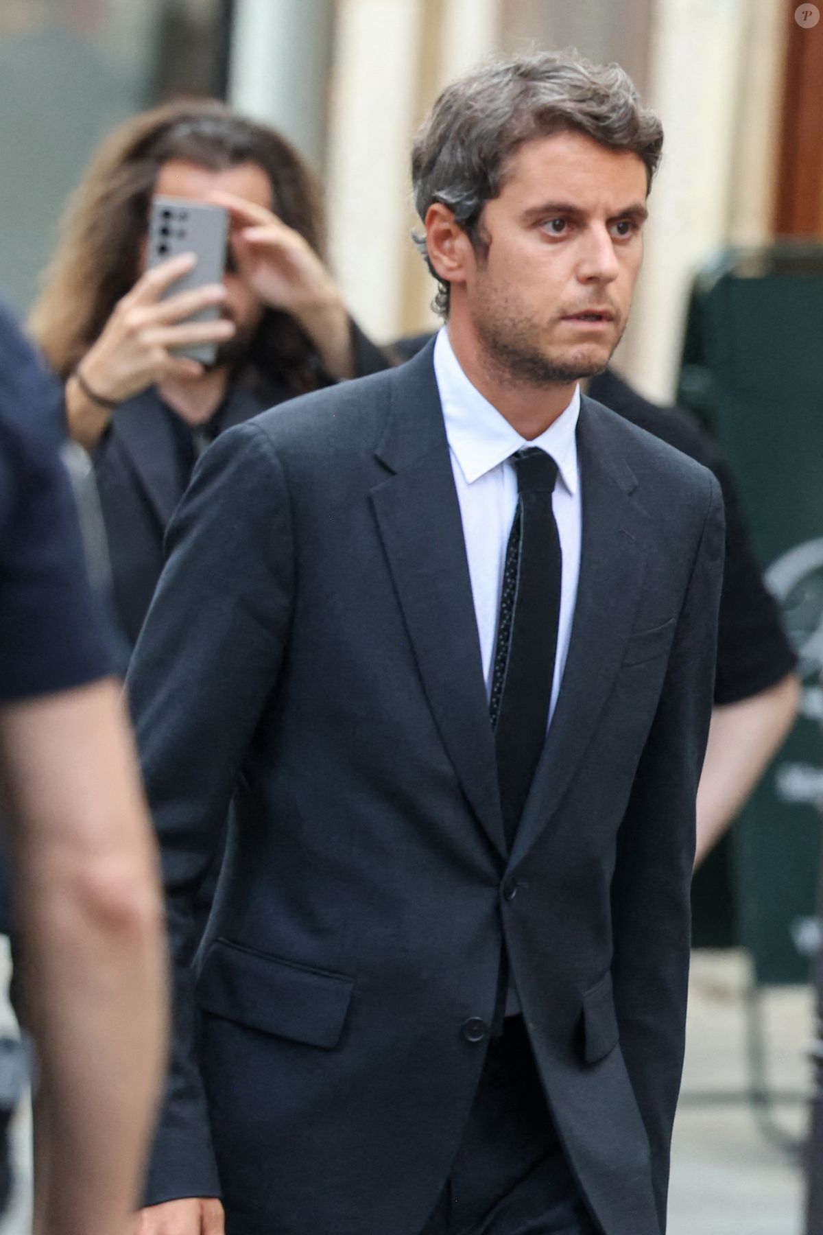 Photo : Gabriel Attal - Arrivées aux obsèques de Thierry Ardisson en l ...