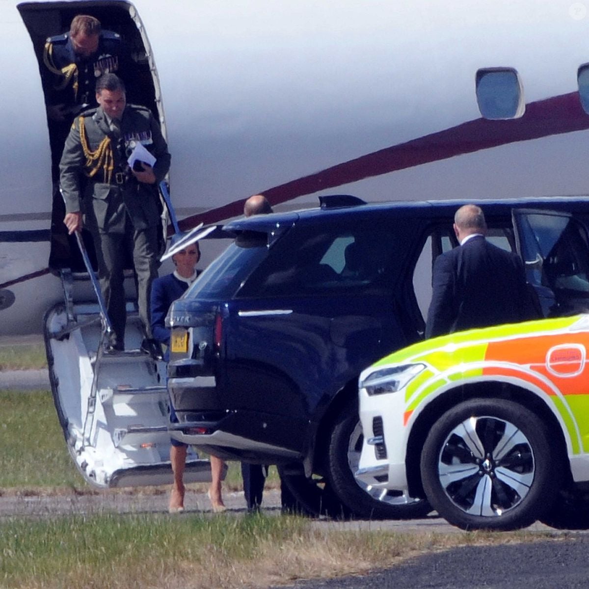 Photo : Le prince William et son épouse Kate Middleton à l'aéroport de ...