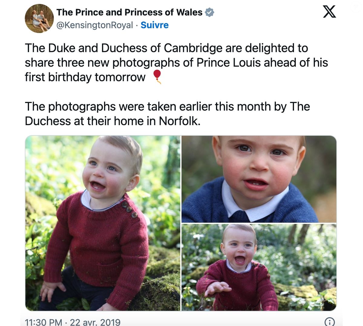 Photo : Le prince Louis immortalisé par sa mère Kate Middleton ...