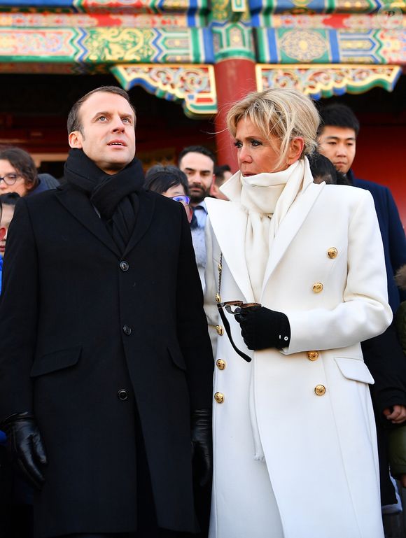 Photo : Le président de la République Emmanuel Macron et sa femme la ...