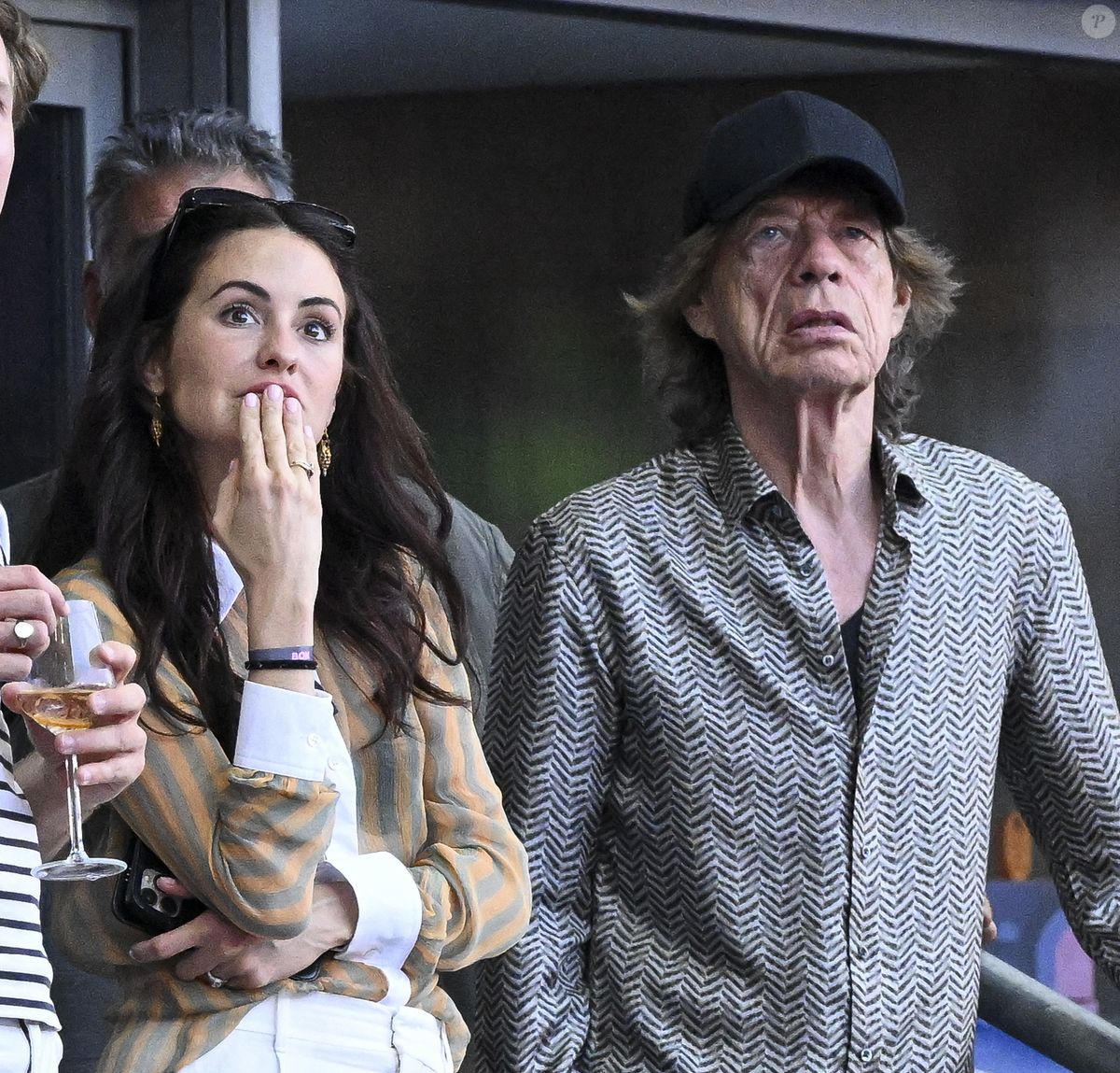 Photo : Mick Jagger et sa compagne Melanie Hamrick assistent aux épreuves d'athlétisme lors des ...