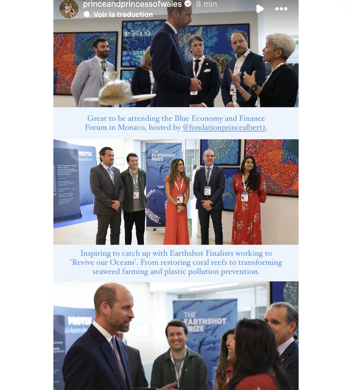 Photo : Le prince William à Monaco, Story Instagram 8 juin 2025 ...