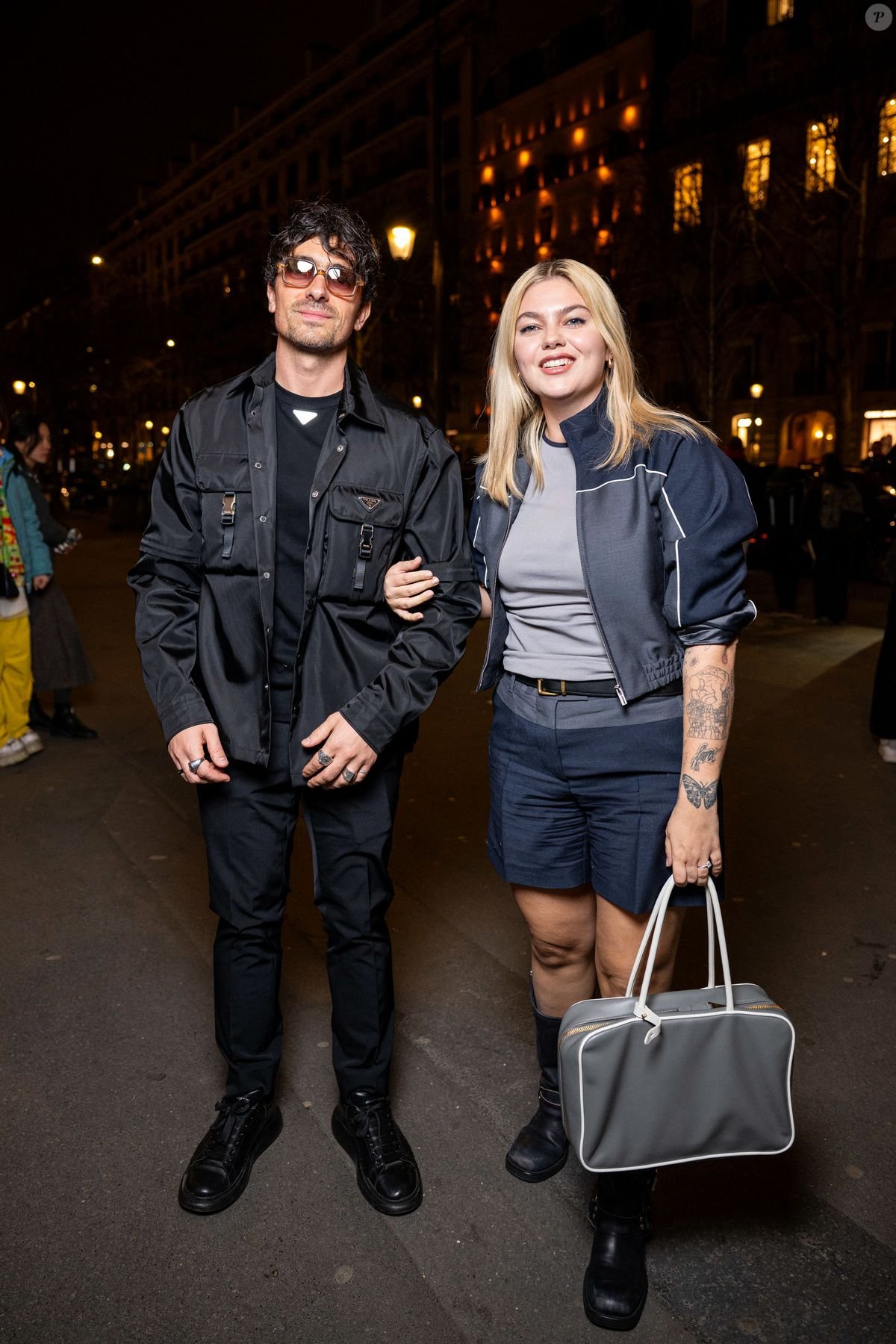 Photo : Louane Emera et son fiancé Florian Rossi à l'after party de la maison Miu Miu au club ...