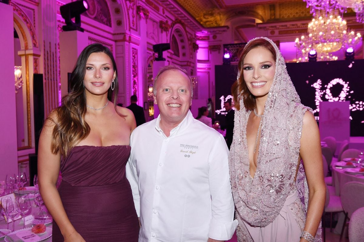 Photo : Camille Cerf, David Bizet, chef du Peninsula à Paris, Maeva ...