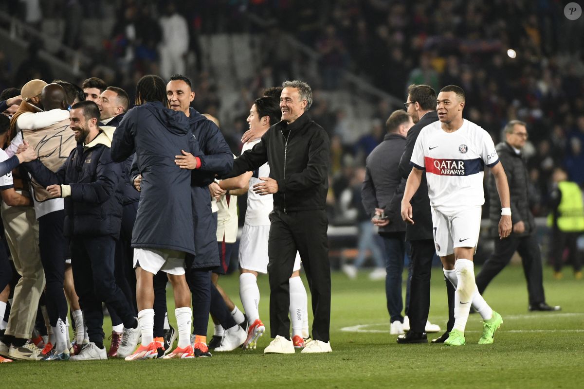 Photo : Celebration victoire PSG lors du quart de final retour de la ...