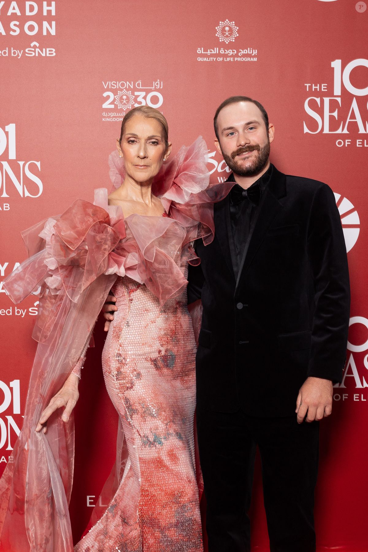 Photo : Celine Dion et son fils René-Charles Angélil au photocall du ...