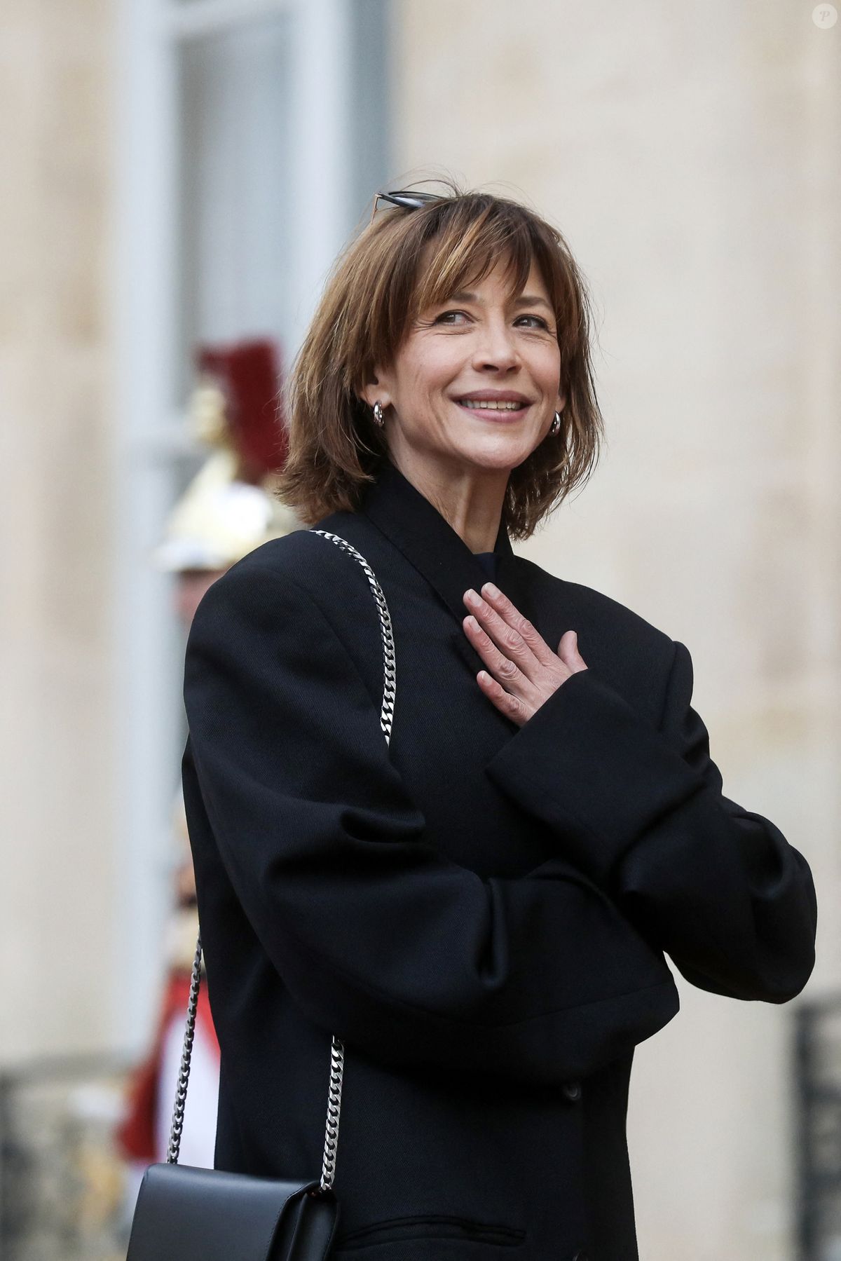 Photo : Sophie Marceau au palais présidentiel de l'Elysée à Paris, le 6 ...