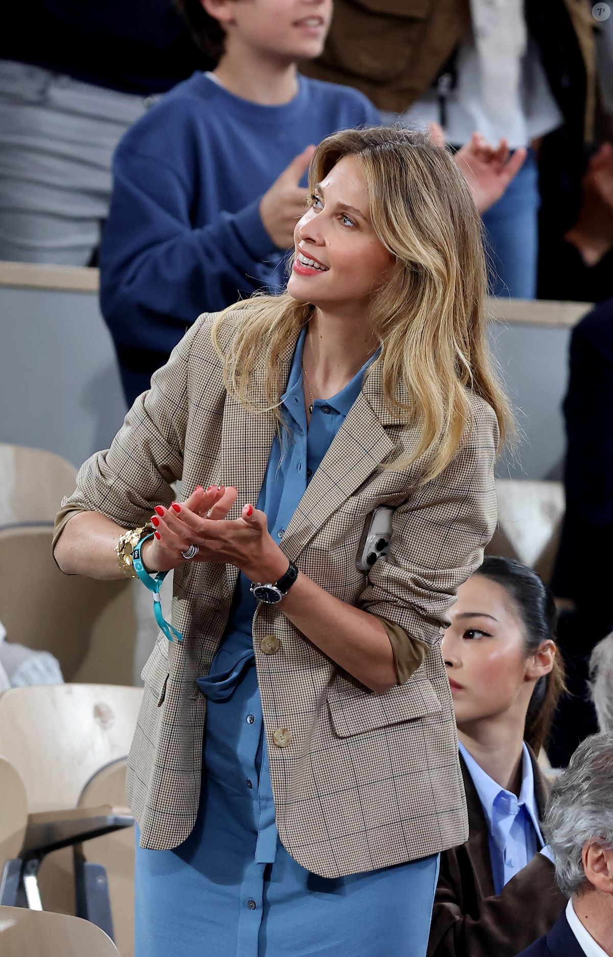 Photo : Ophélie Meunier dans les tribunes lors des Internationaux de ...