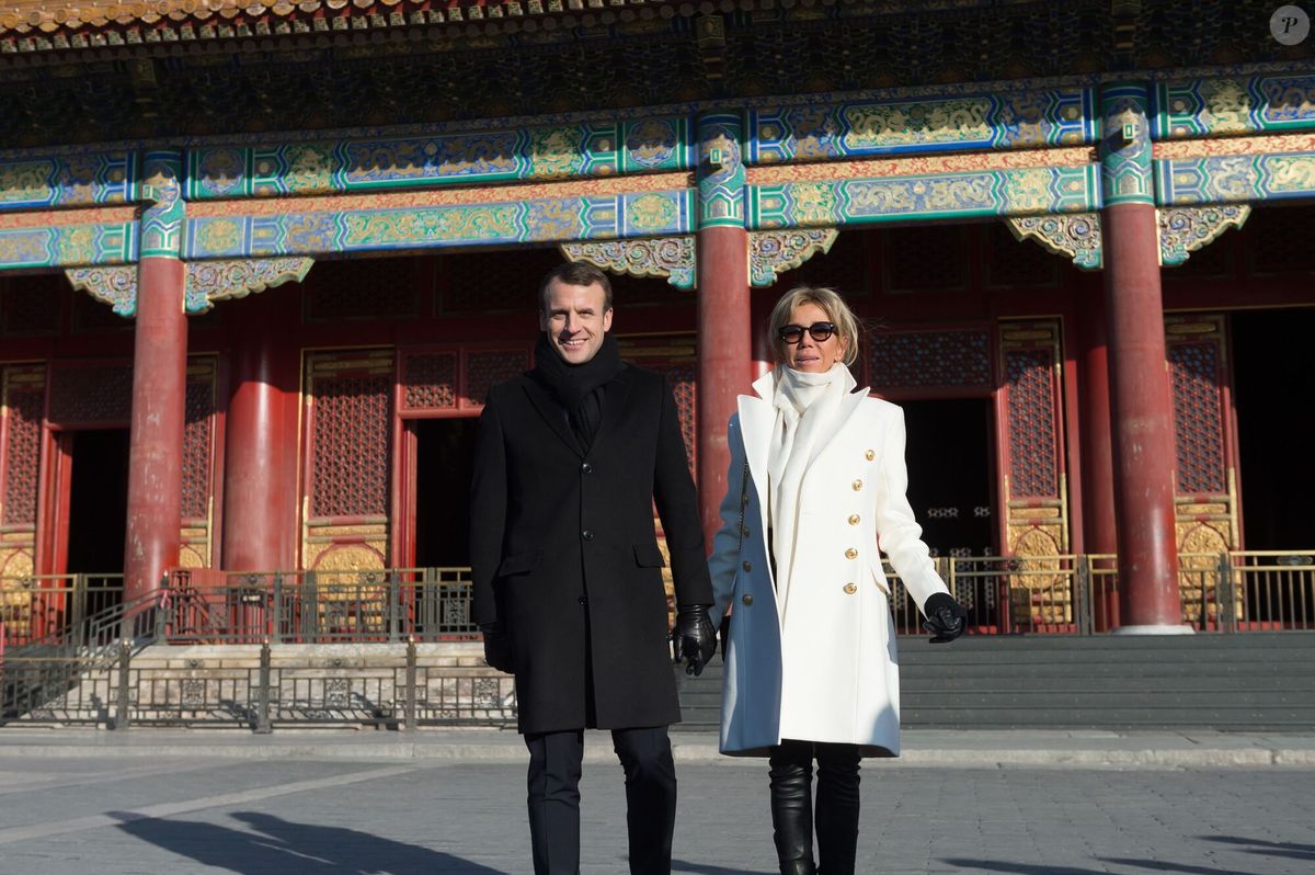 Photo : Le président de la République Emmanuel Macron et sa femme la ...