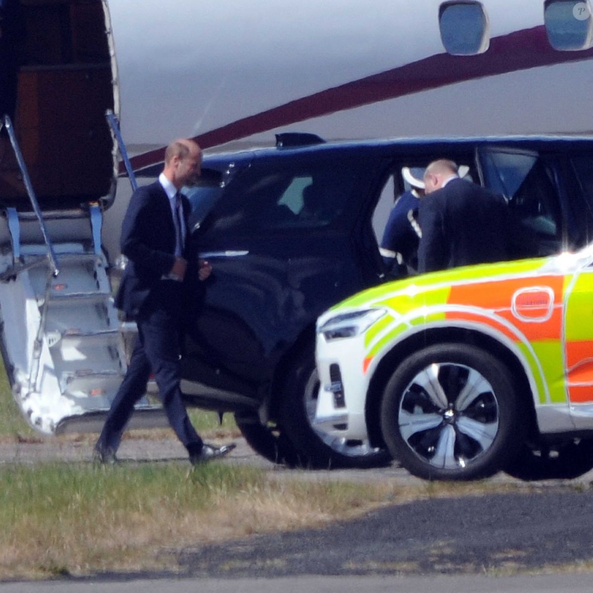 Photo : Le prince William et son épouse Kate Middleton à l'aéroport de ...
