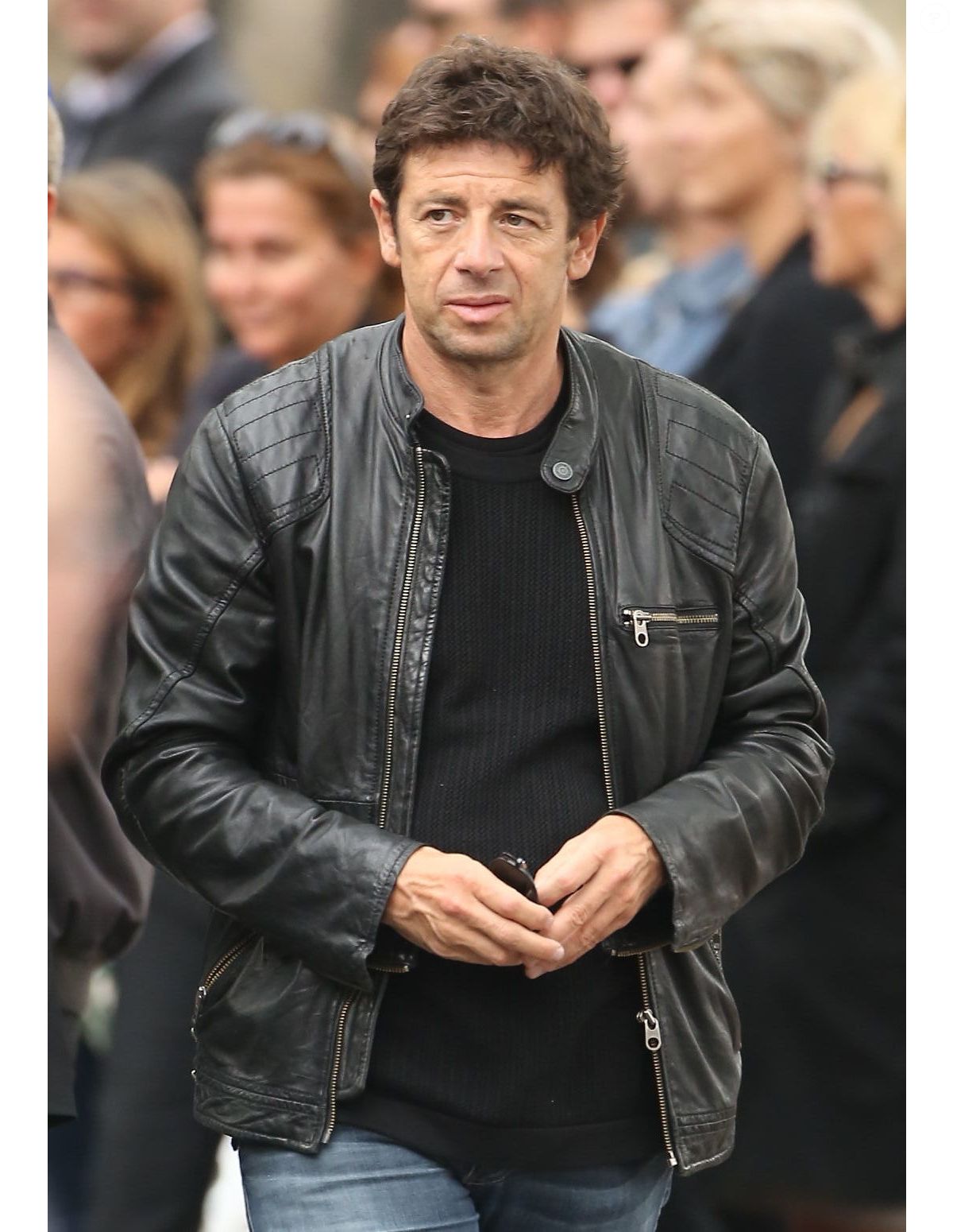 Photo : Patrick Bruel - Celebrites a la sortie des obseques de Valerie ...
