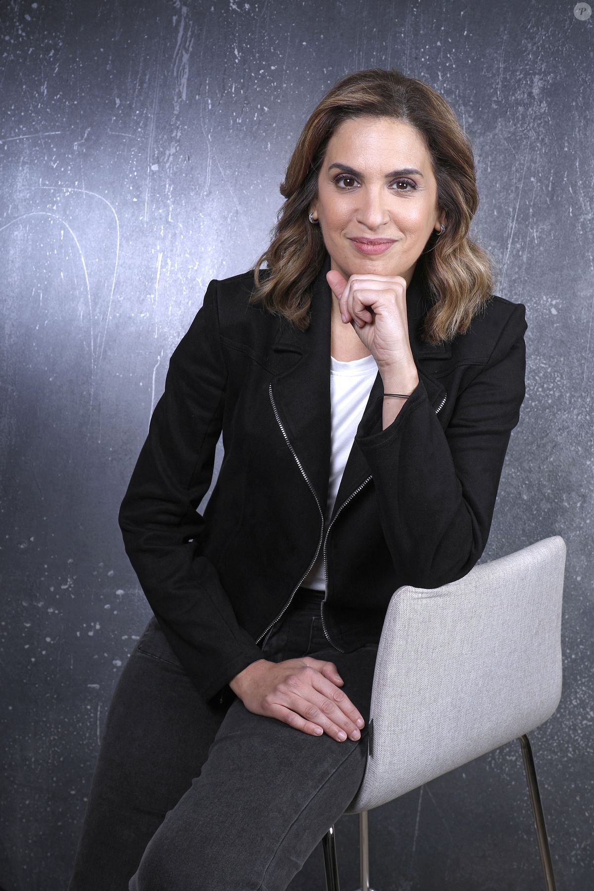 Photo : Exclusif - Sonia Mabrouk pose lors de l'enregistrement de l ...
