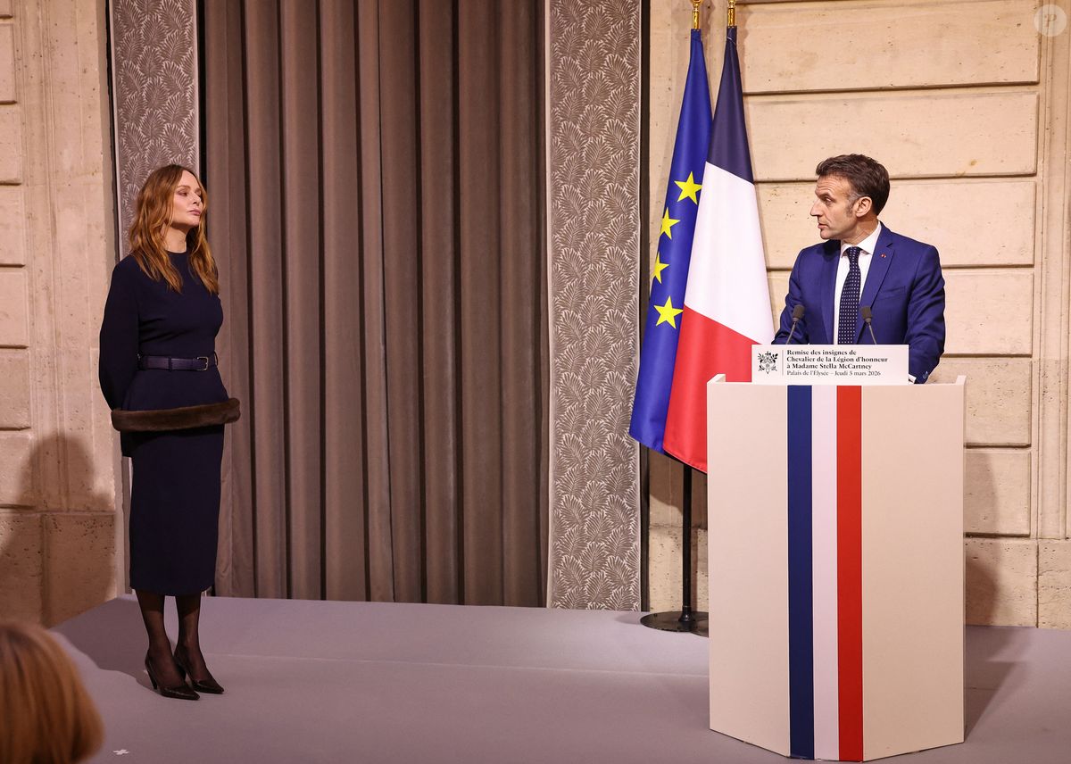 Photo : Stella McCartney, Emmanuel Macron - La créatrice S.McCartney ...