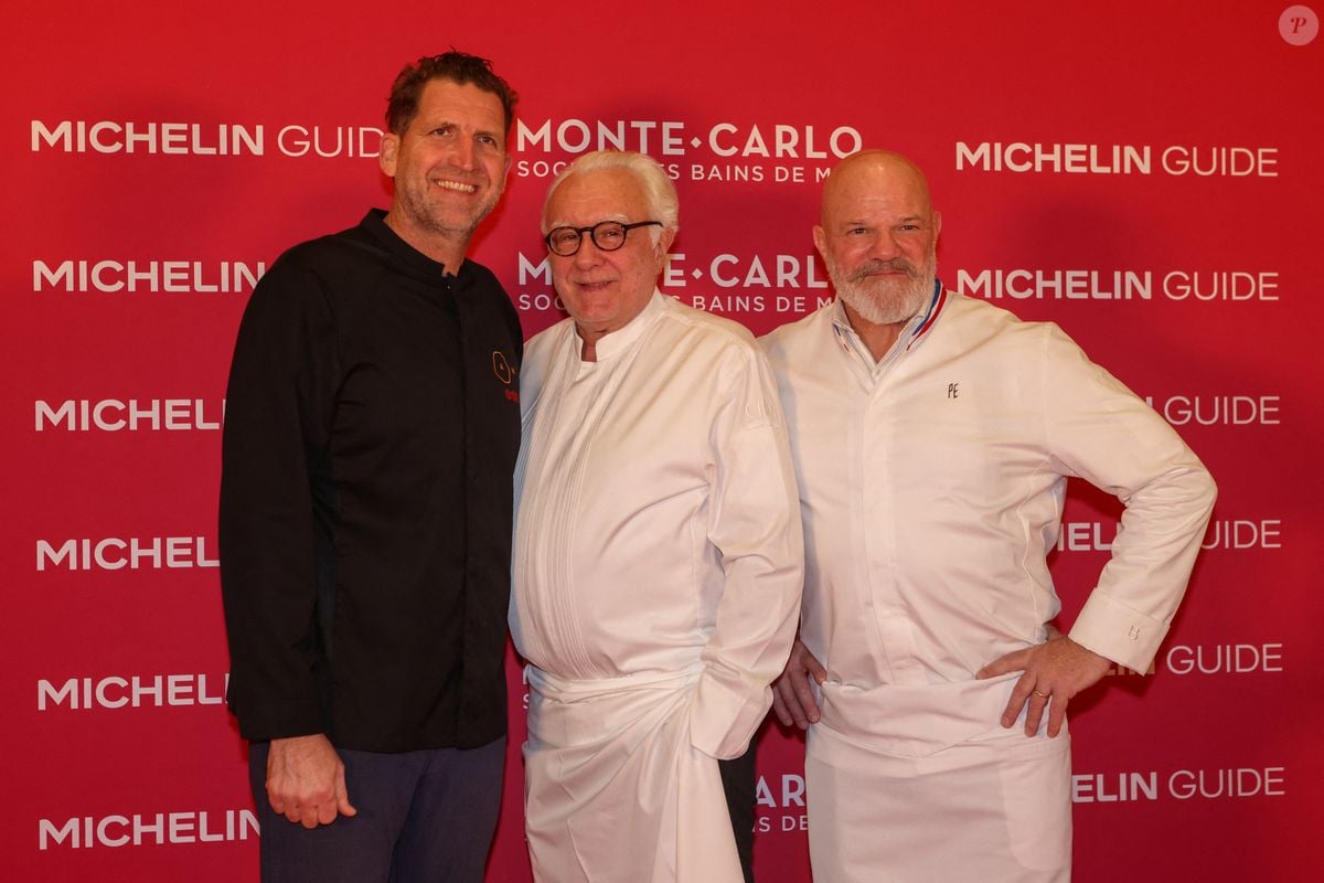 Photo : Les chefs Alexandre Mazzia, Philippe Etchebest et Alain Ducasse ...