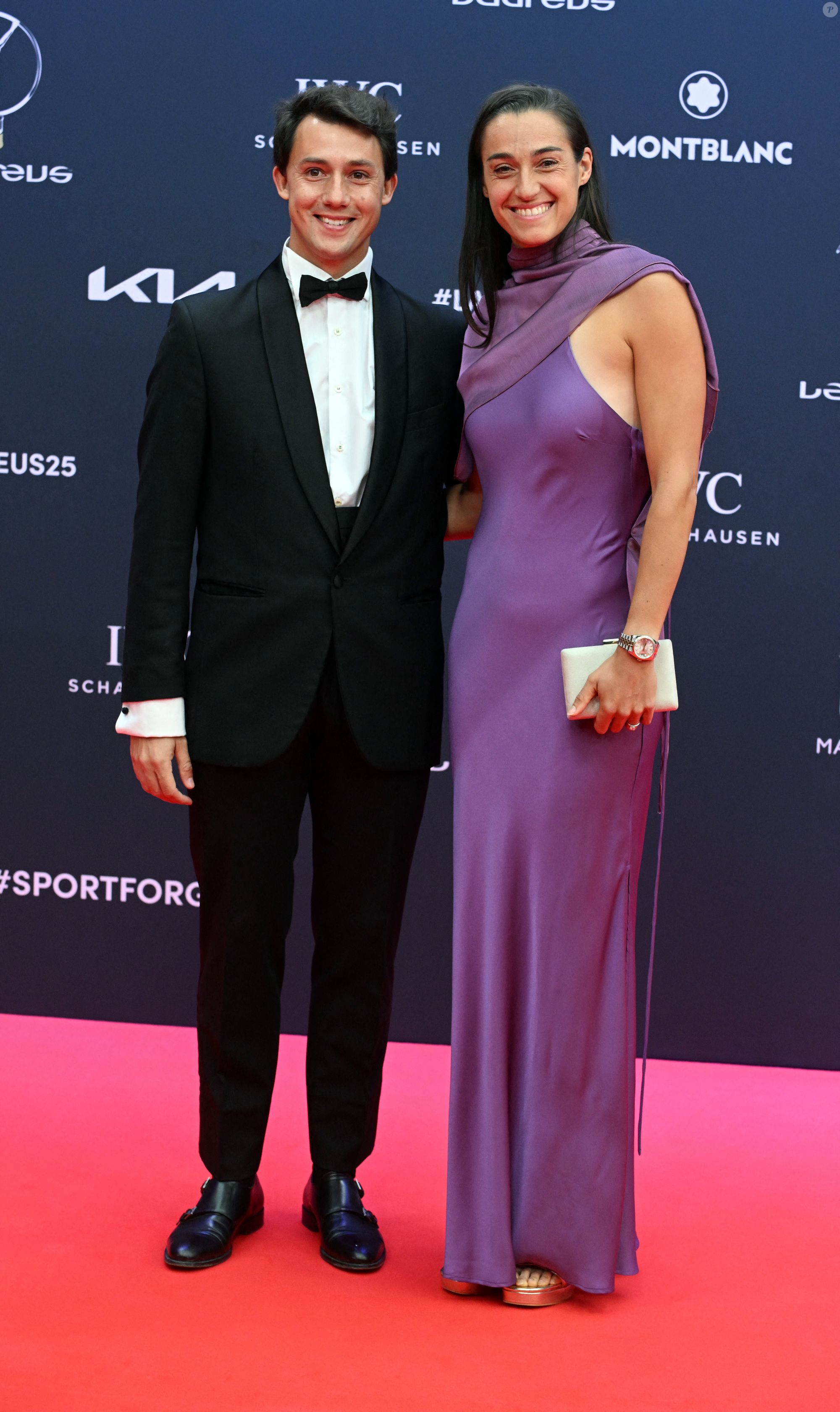 Photo : Borja Durán et Caroline Garcia au Laureus 2025 le 21 avril 2025 ...